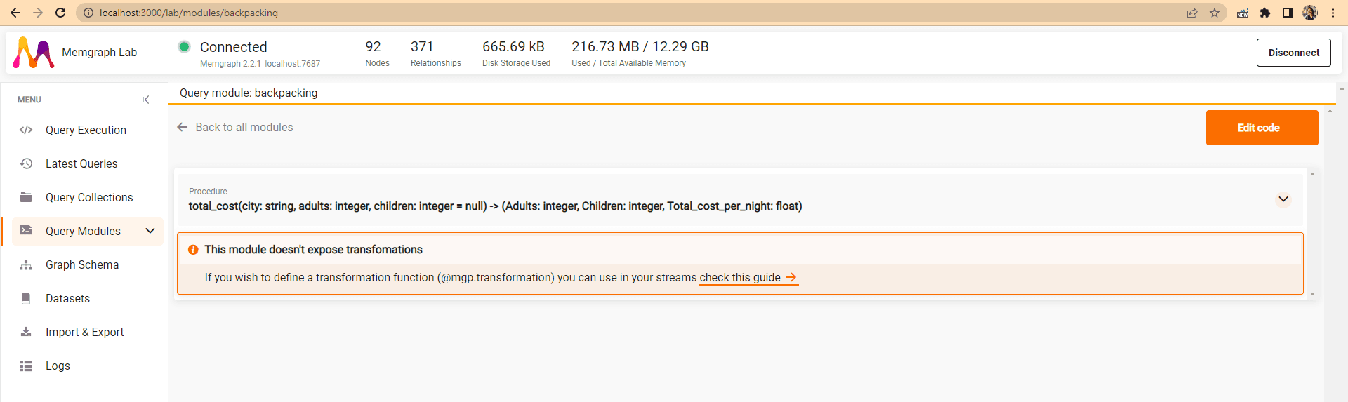 Implement a custom query module in Python